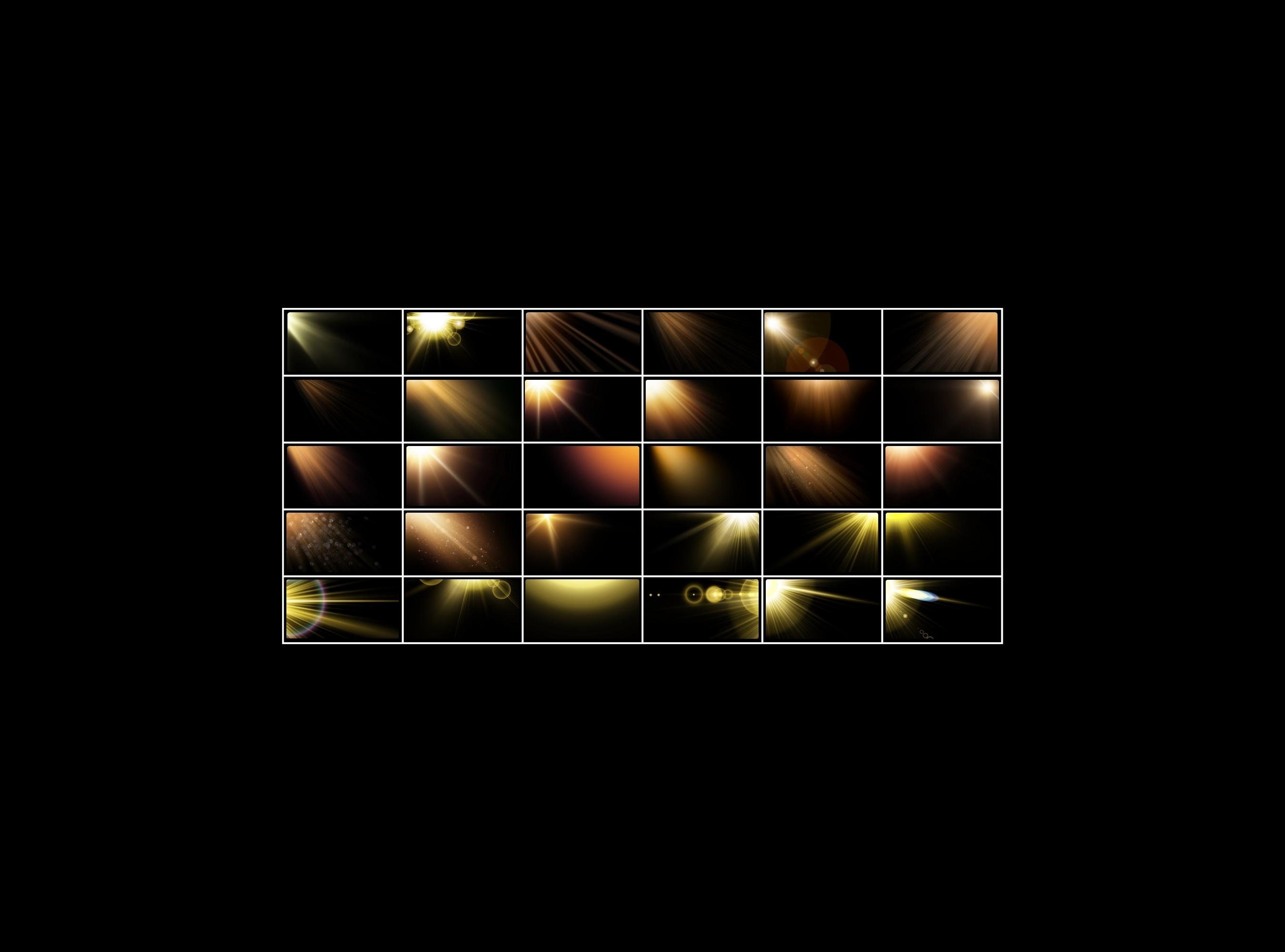 30 Sunlight Beams Overlays, Photoshop Lens Flare Digital Textures for ...