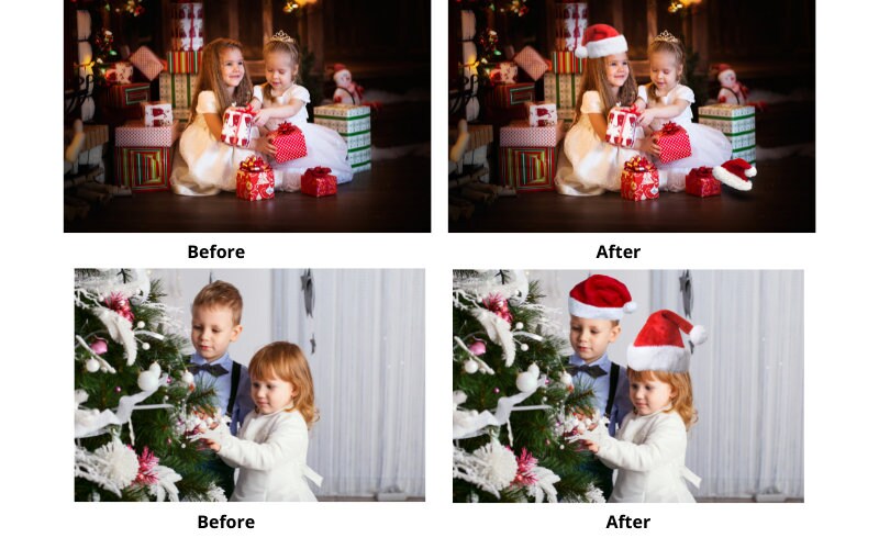 50 Santa Hat Overlays, Christmas Santa Backdrops for Photoshop, Magic ...