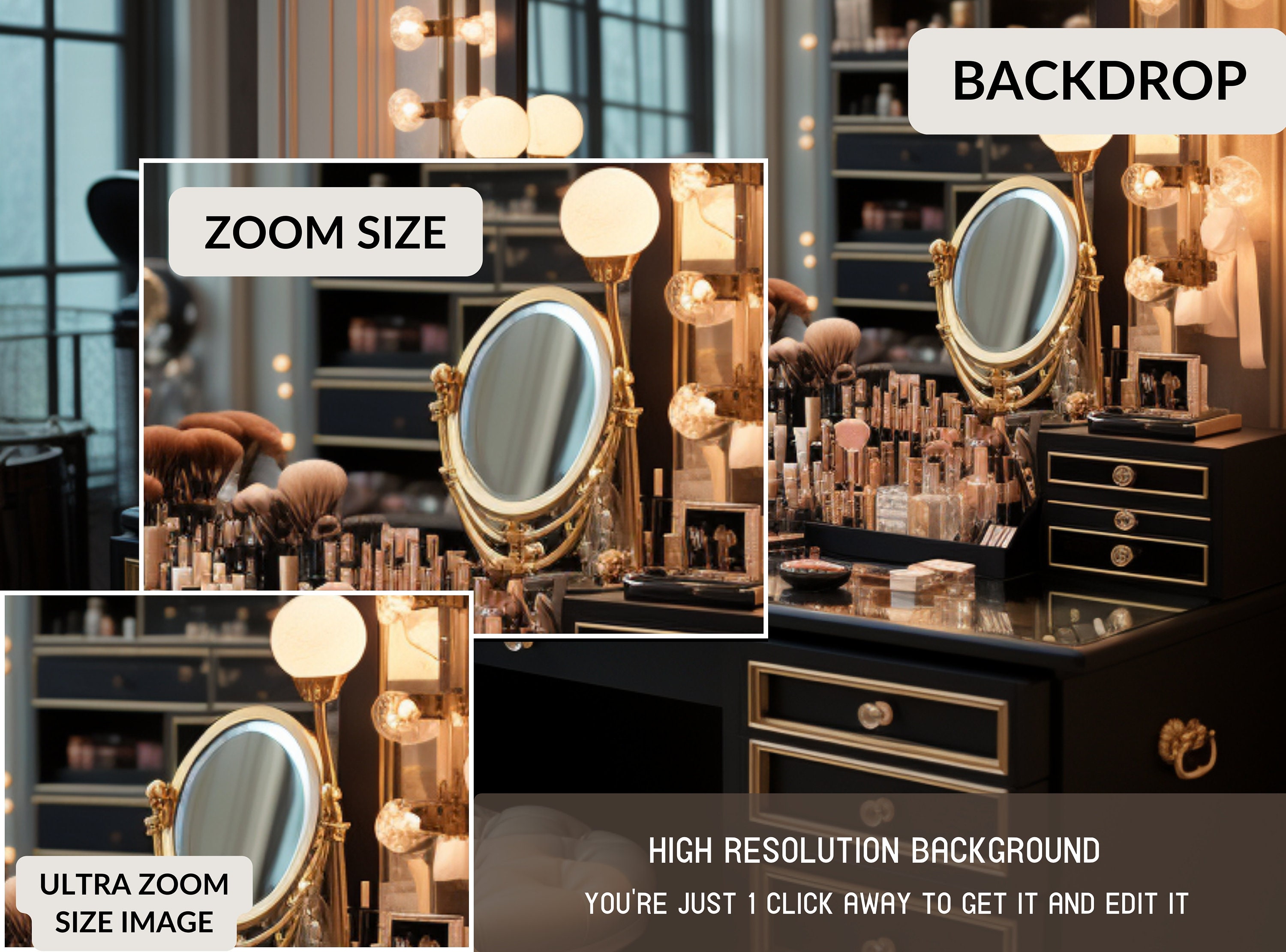 Makeup Vanity Backdrops, Girl/ Baby Makeup, Makeup Photo Small Business ...