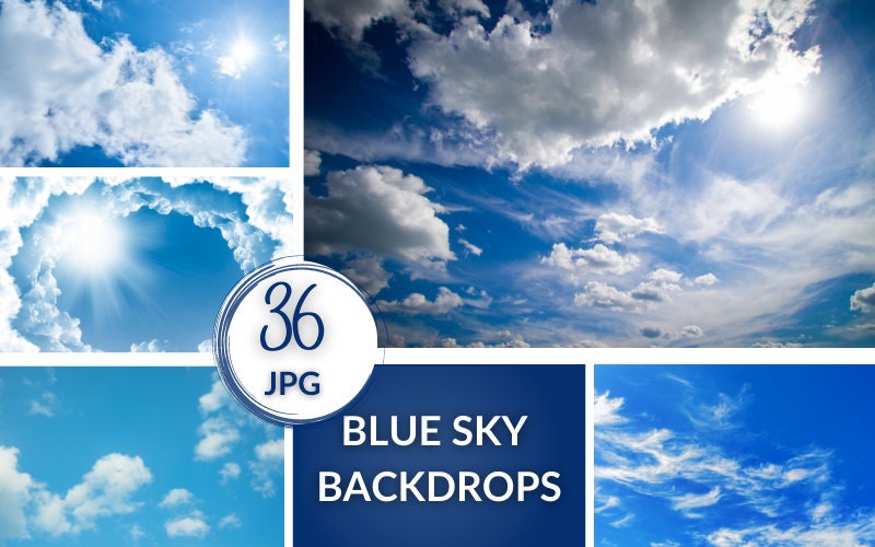 36 Blue Sky Backdrops Sun Sky Backdrops for Photo Editing - Etsy