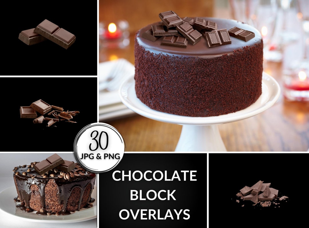 30 Chocolate Blocks Overlays, Foods Sweet Coco Blocks Clip Art Overlay ...
