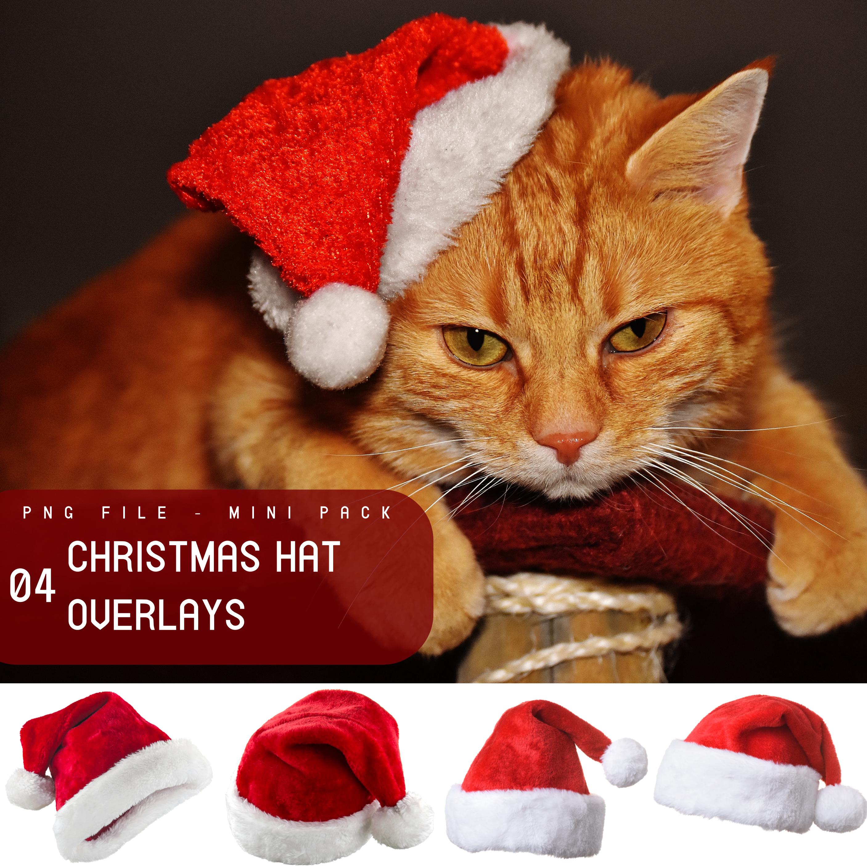 Christmas Hat Overlays, Digital Overlay, Photo Editing, Christmas Red ...