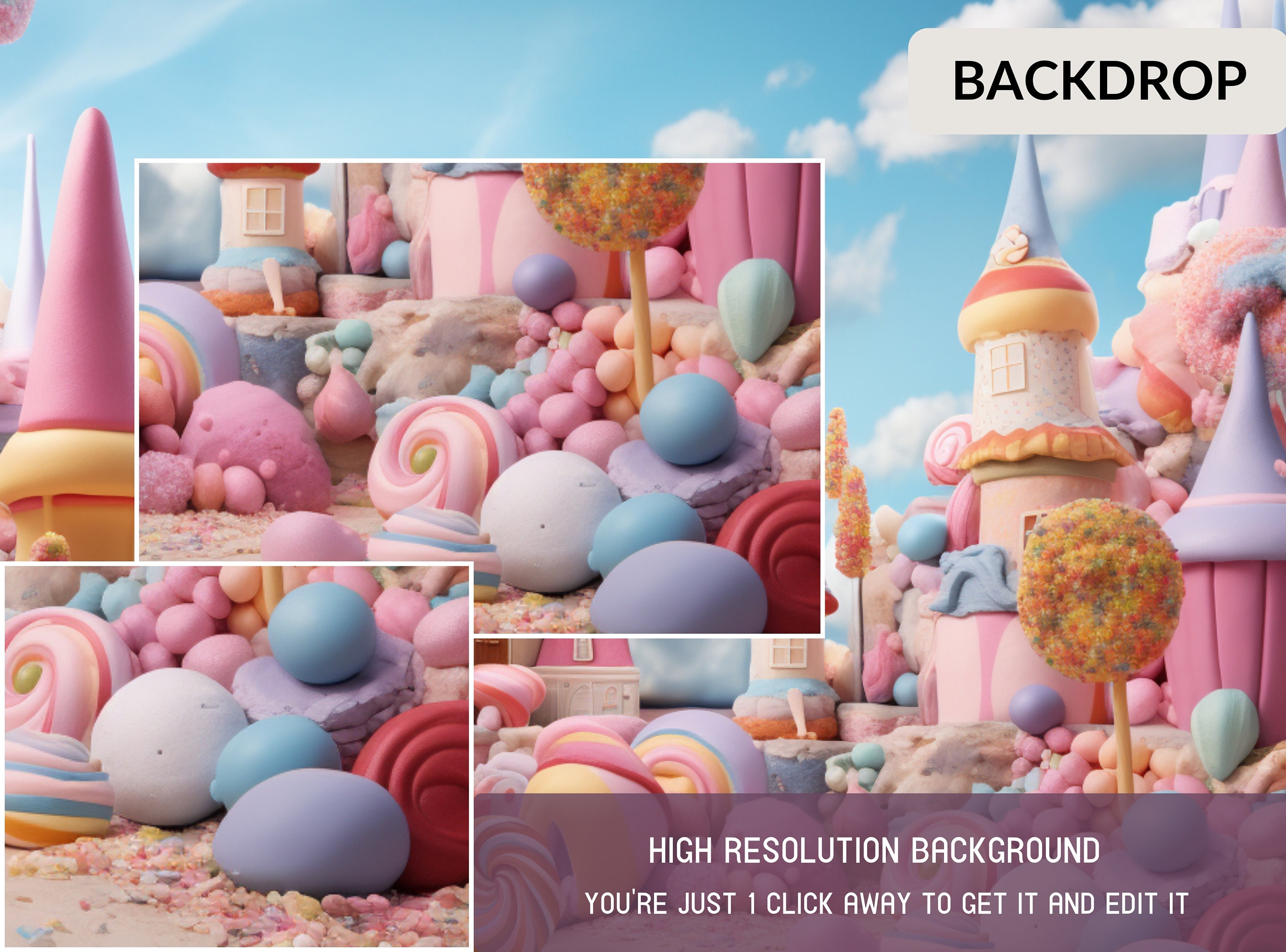 Candy Backdrop, Children Backgrounds, Candy Land Look, Perfect Portrait ...