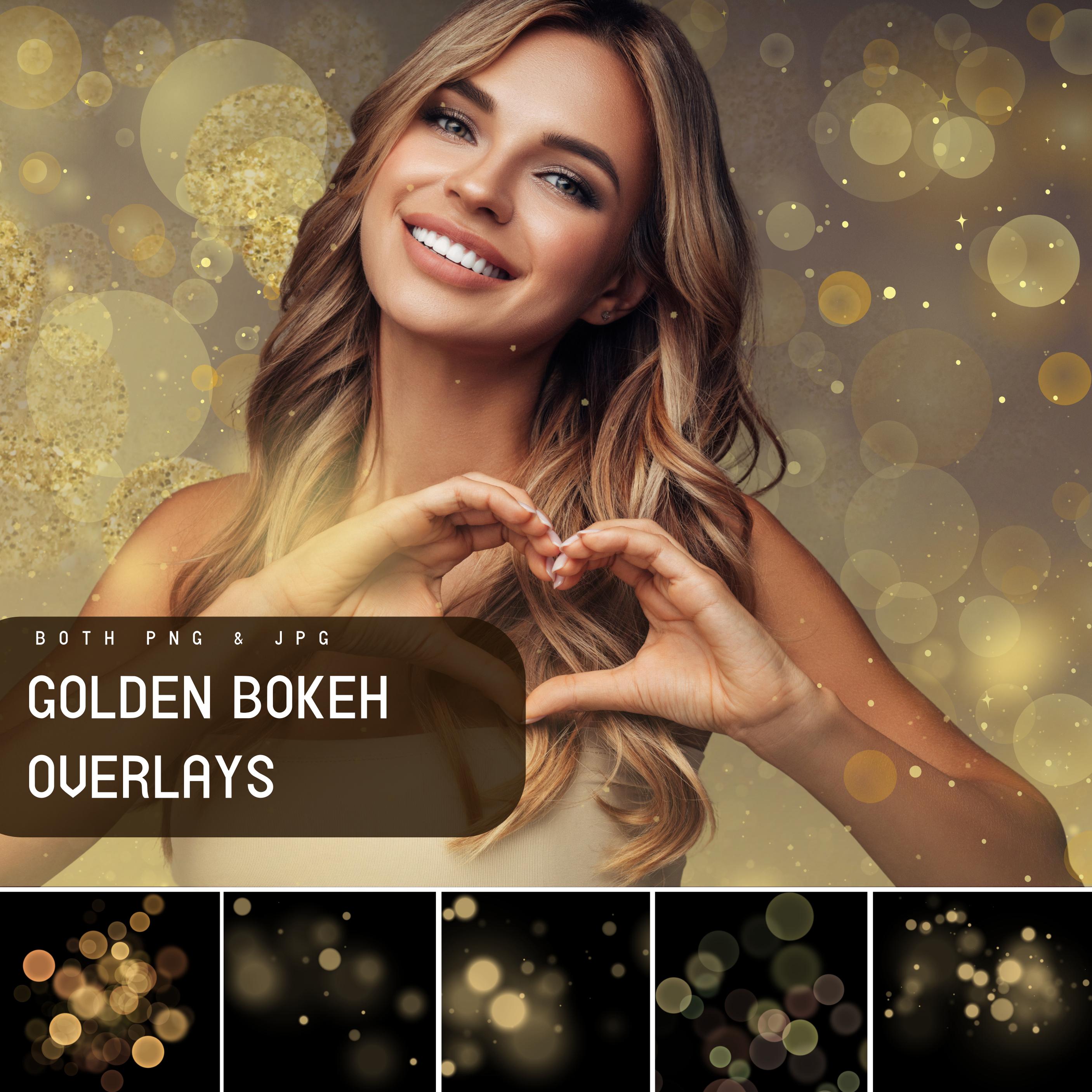Golden Bokeh Overlays, Floating Dust Textures, Glitter Digital Overlays ...