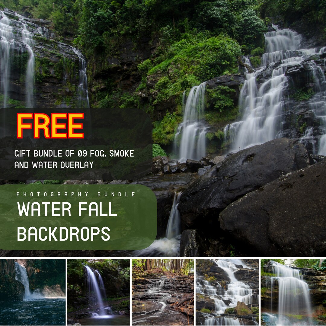 Water Fall Backdrops , Sea Wave Textures for Photoshop, Realistic ...