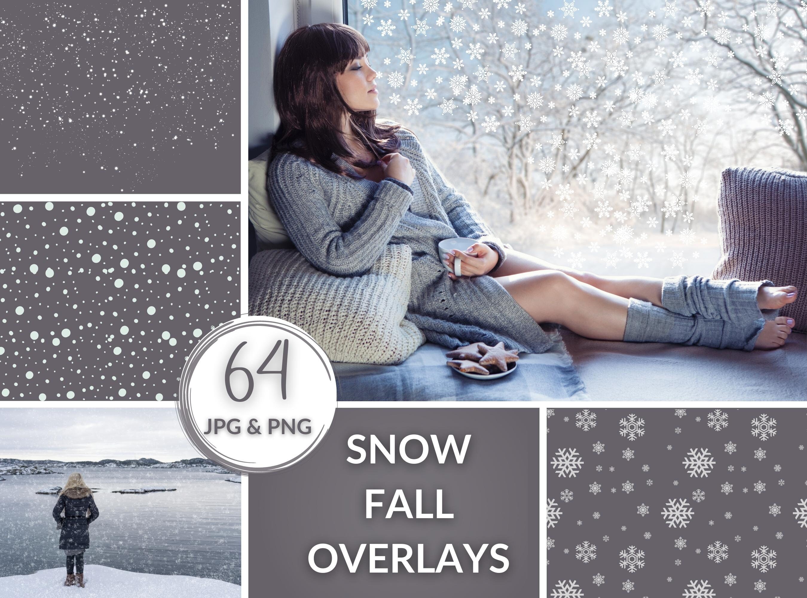 65 Snow Overlays, Winter Digital Photoshop Textures, Snowfall Effect ...