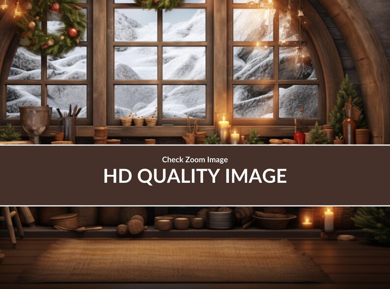 Vintage Kitchen Backdrops, Christmas Kitchen Backdrops, Christmas ...