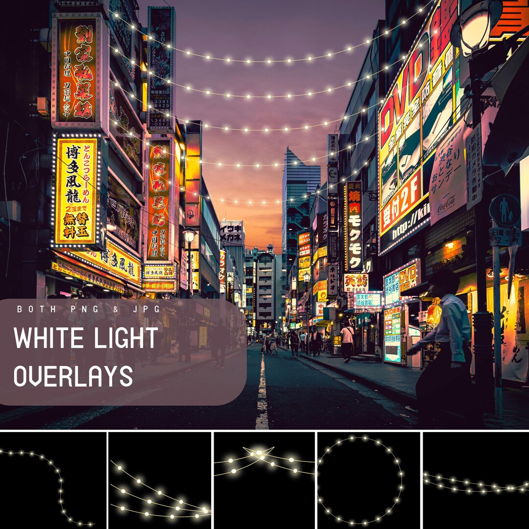 White Lights Overlays, Light Leak Photo Textures, Wedding Digital ...