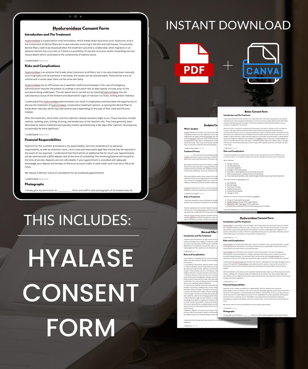 Hyalase Consent Form | PDF - Etsy