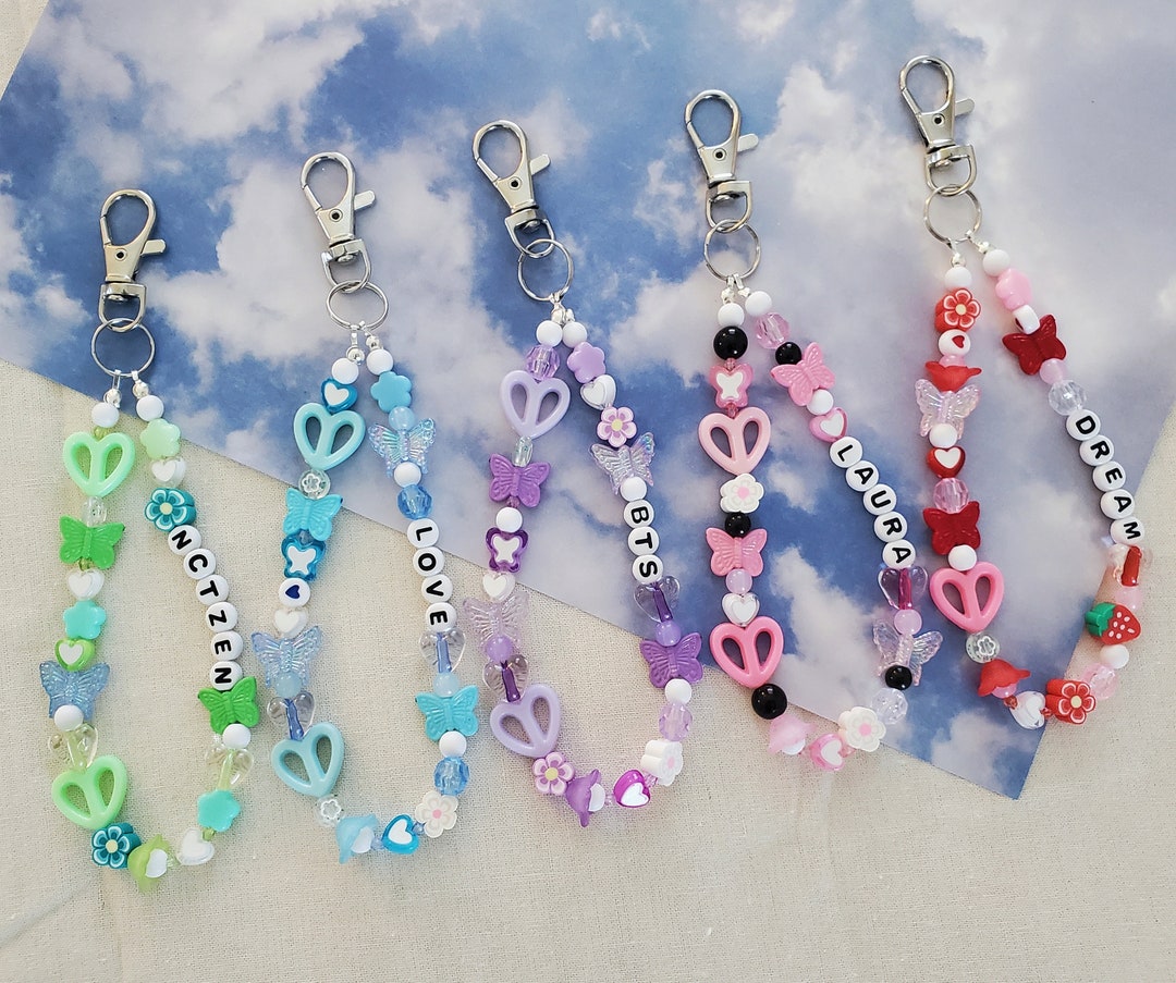 Customizable Beaded Keychain Charm Loops - Etsy