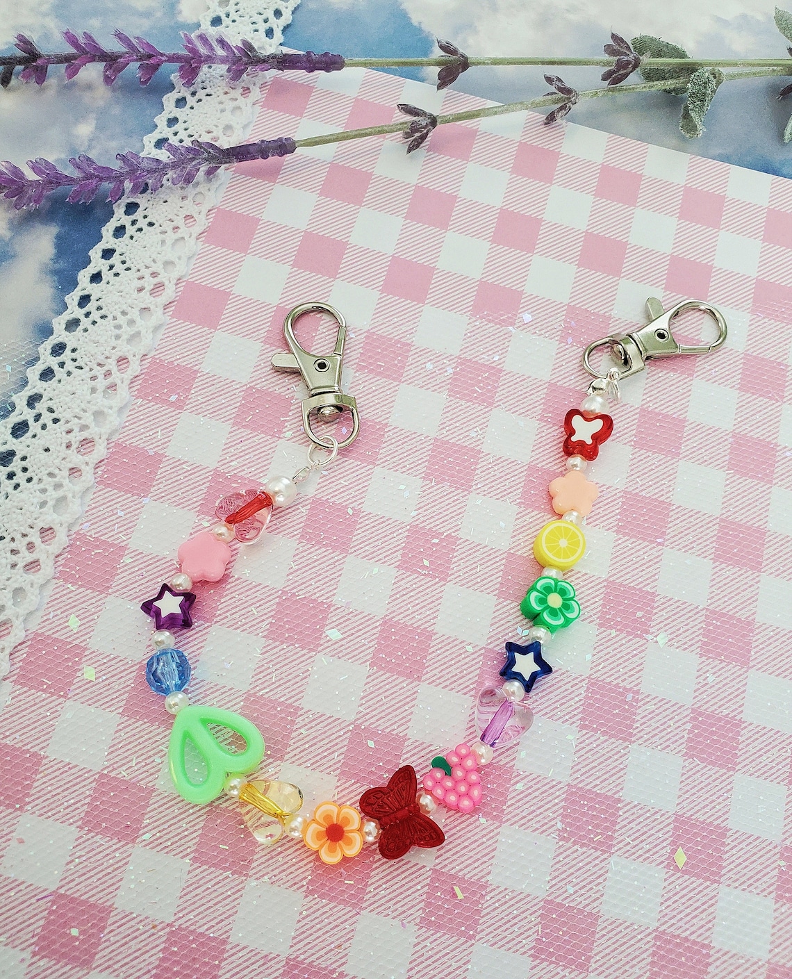 Rainbow Beaded Charm Chain for Pants Belt Loops - Etsy