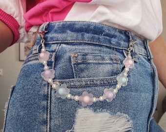 Rainbow Beaded Charm Chain for Pants Belt Loops | Etsy