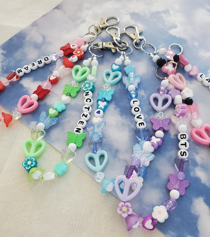 Customizable Beaded Keychain Charm Loops - Etsy