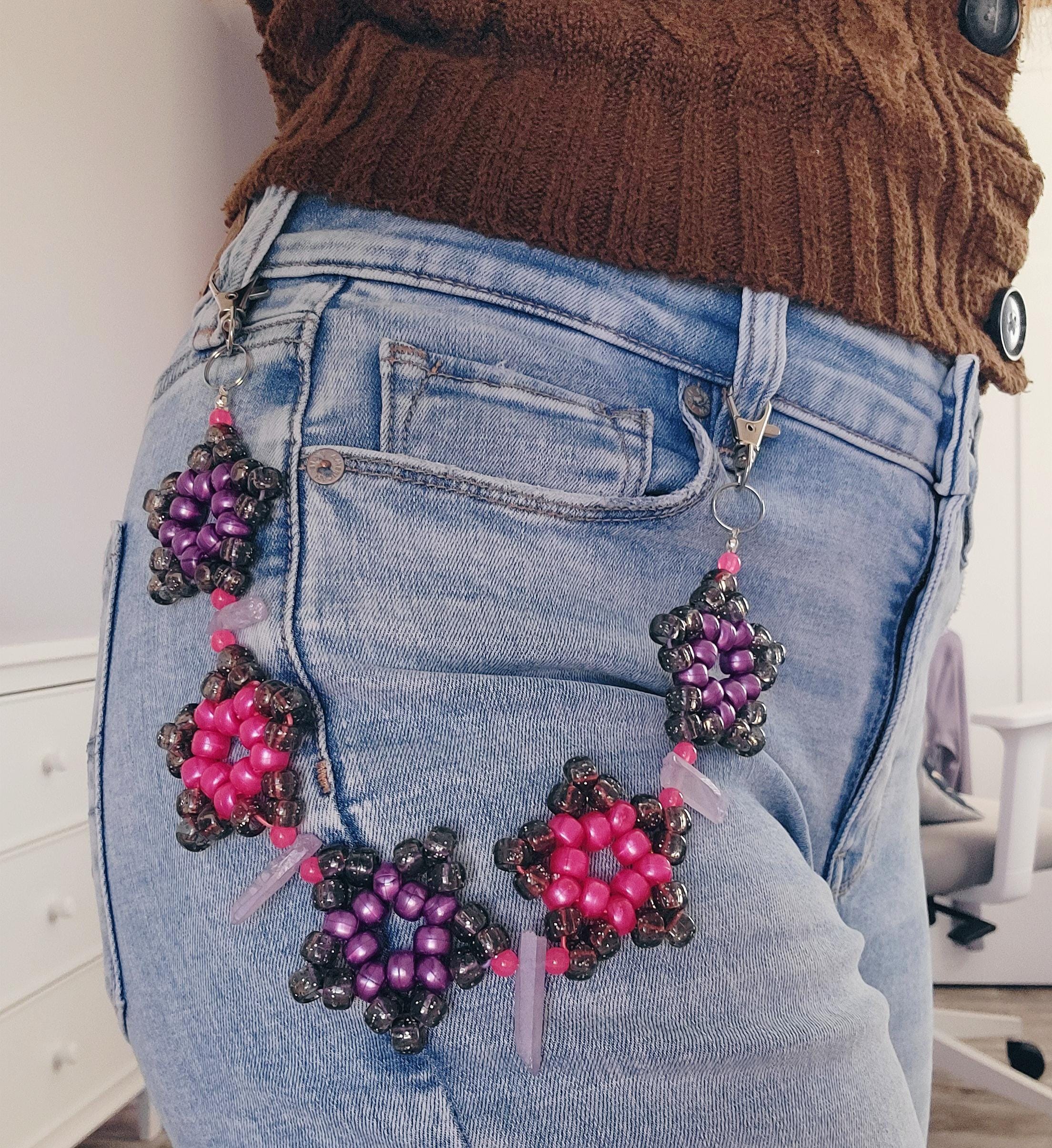 Kandi Star Chain for Pants Belt Loops - Etsy