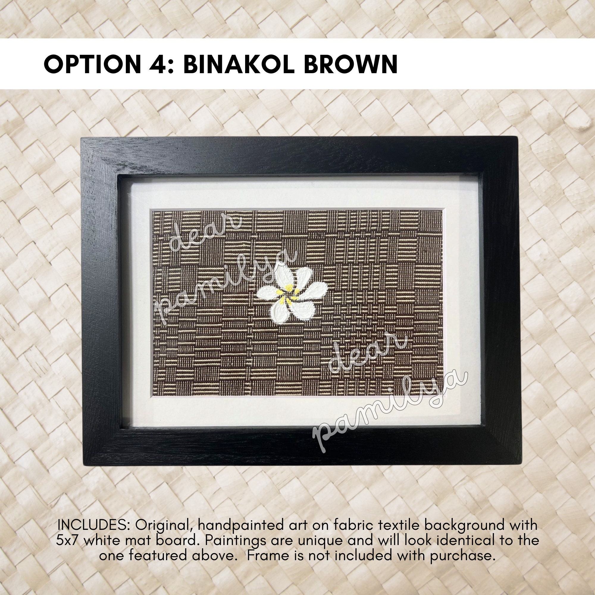 Handpainted Art on Philippines Fabric Binakol Jasmine Flower sampaguita ...