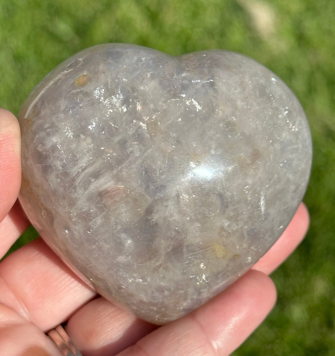 Blue Rose Quartz Heart/natural Blue Rose Quartz/polished Blue Rose ...