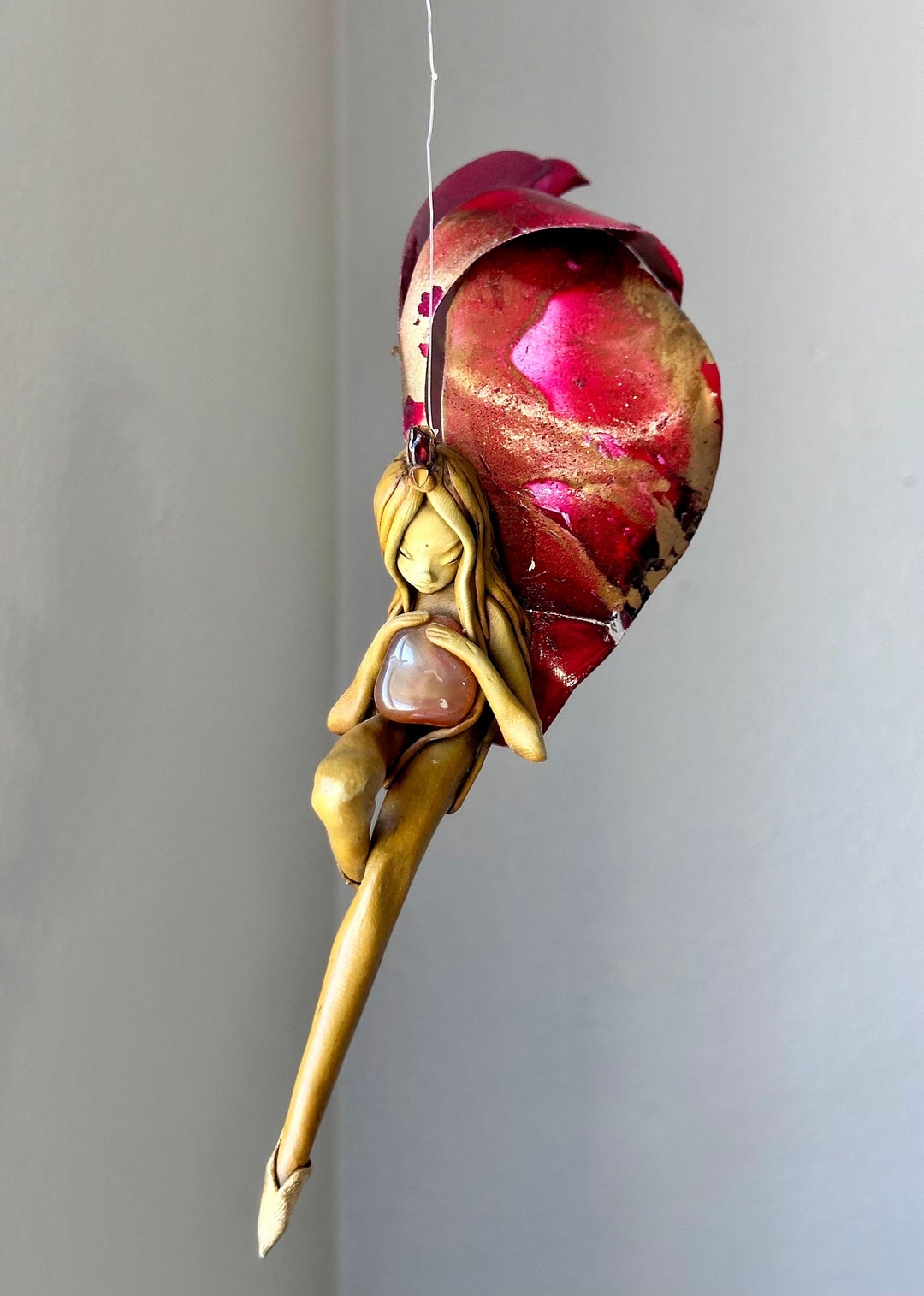 Hanging Fairy/decorative Hanging Clay Fairy/handmade Fairy From Brazil ...