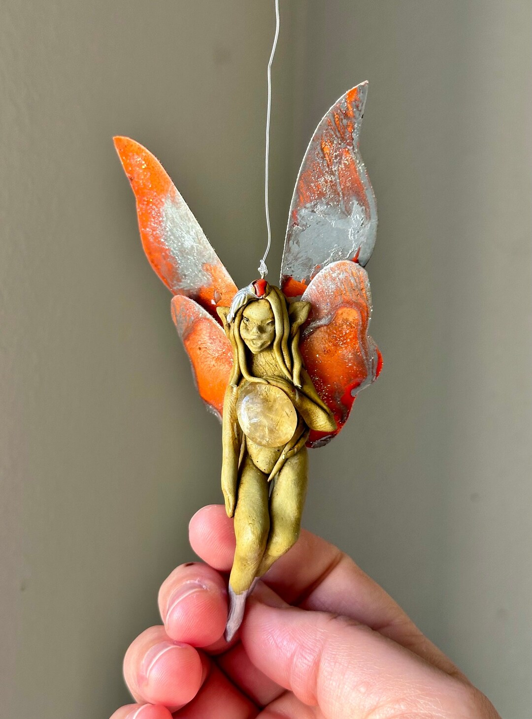 Hanging Fairy/decorative Hanging Clay Fairy/handmade Fairy From Brazil ...