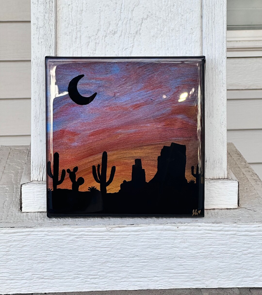 Desert Sunset Wall Art/resin Wall Art/home Decor/arizona Desert Sunset ...