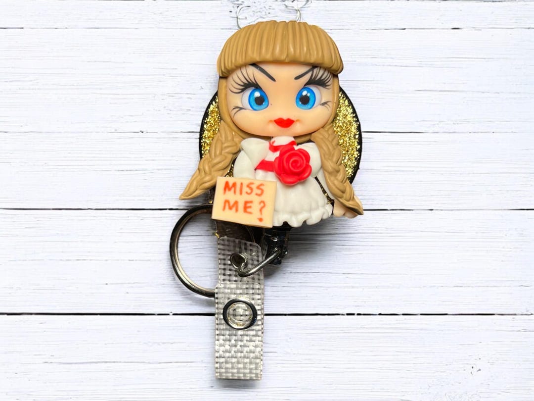 Annabelle Inspired Retractable ID Badge Reel, Nurse Badge Reel, Teacher ...