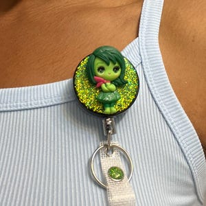 Inside Out Disgust Inspired Retractable Badge Reel, Nurse Badge Reel ...