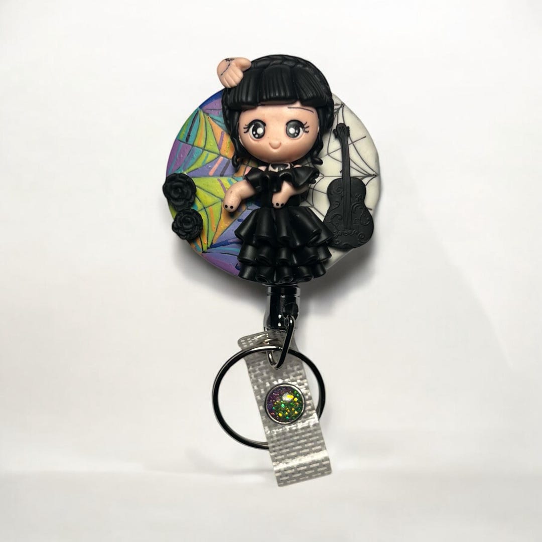 Wednesday Addams Dance Inspired Retractable Badge Reel, Nurse Badge ...