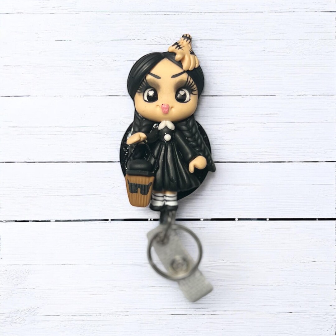 Wednesday Inspired Retractable ID Badge Reel, Nurse Badge Reel, Teacher ...