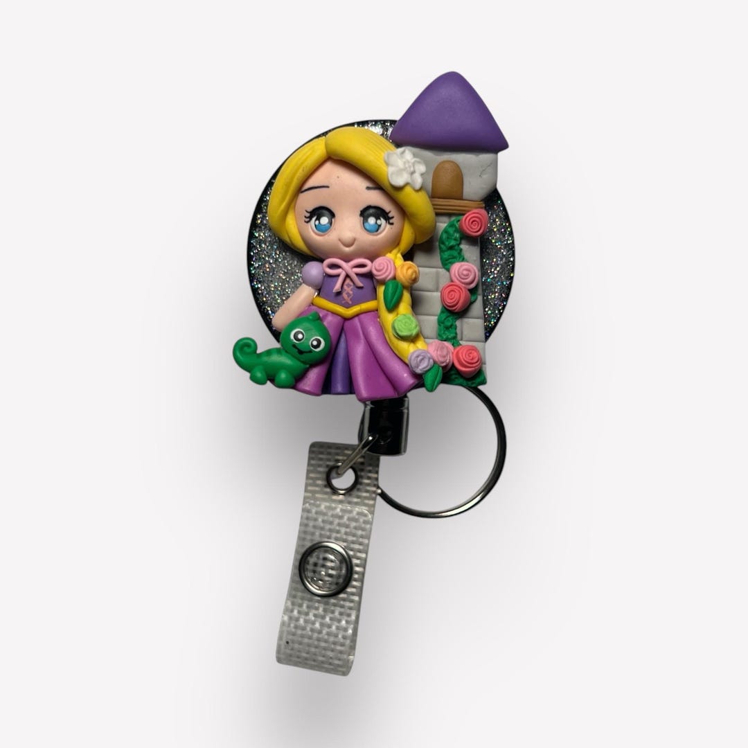 Rapunzel Inspired Retractable ID Badge Reel, Princess Badge Reel, Nurse ...