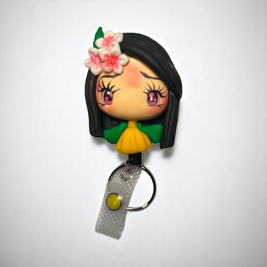 Mulan (large Head) Inspired Retractable ID Badge Reel, Disney Princess ...