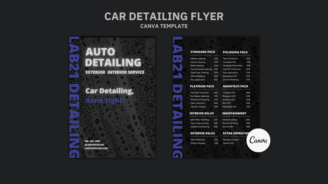 Car Detailing Flyer, DIY Flyer Template Design, Car Wash Flyer ...