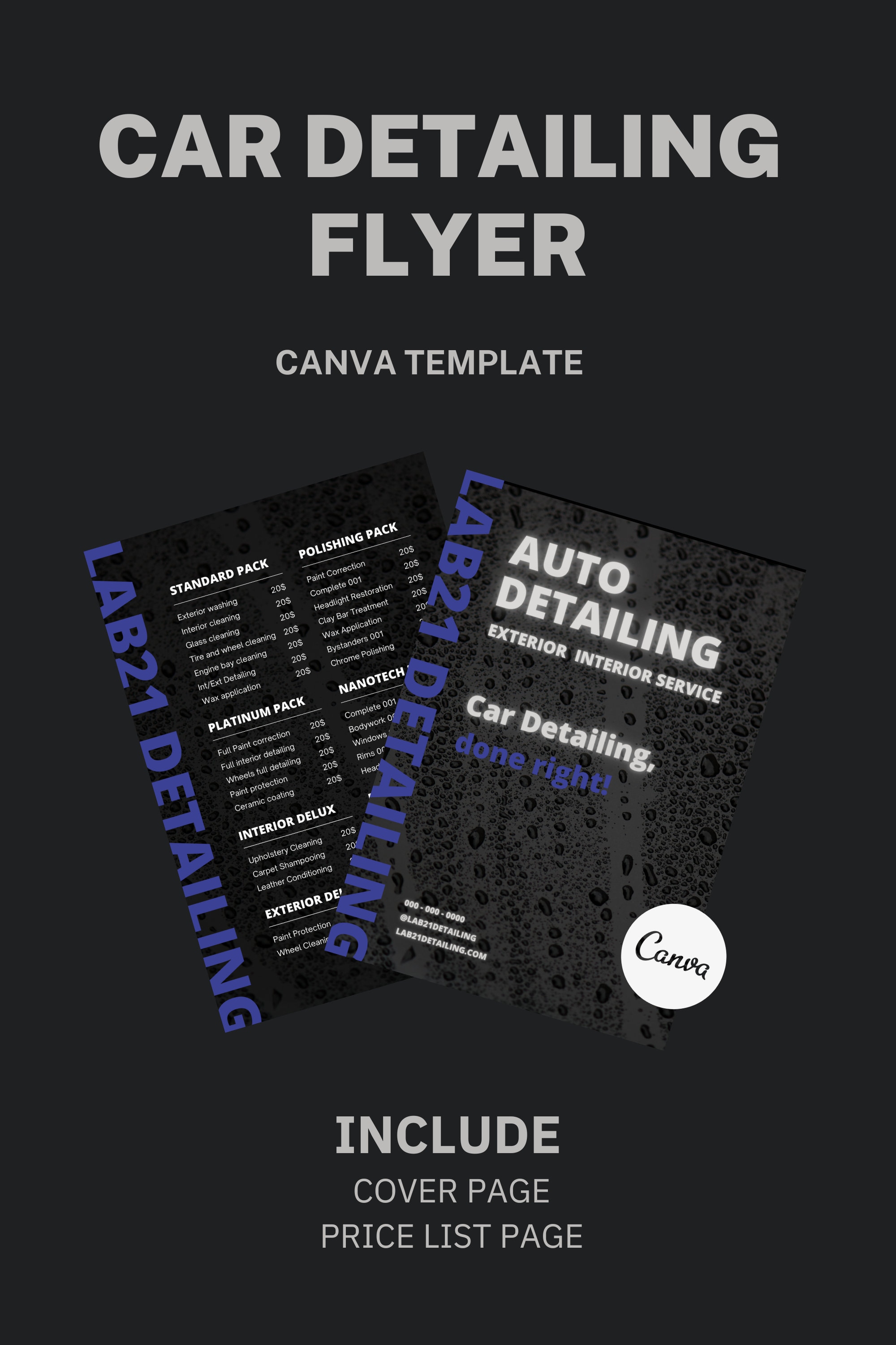 Car Detailing Flyer, DIY Flyer Template Design, Car Wash Flyer ...