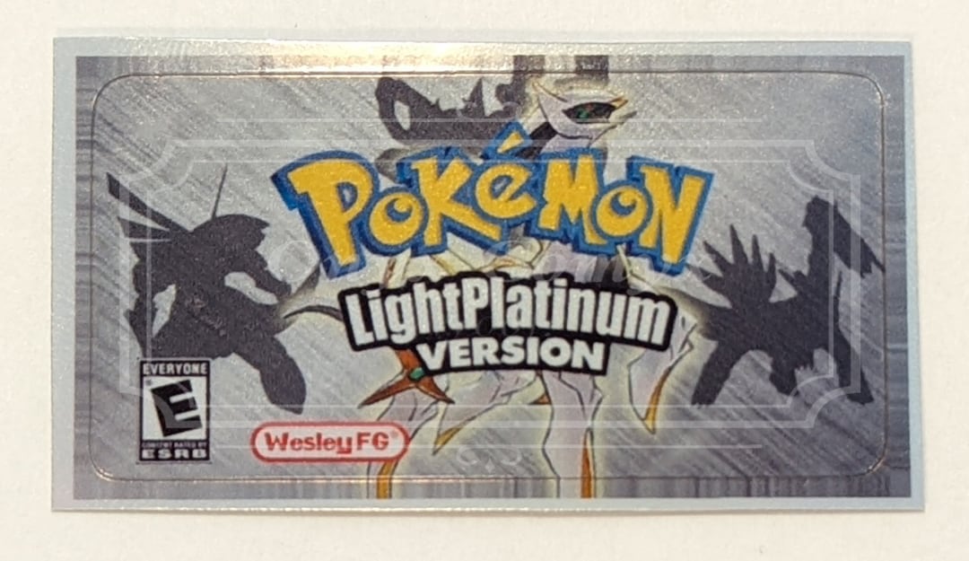 Pokemon Light Platinum Replacement Cartridge Label Holographic Sticker ...
