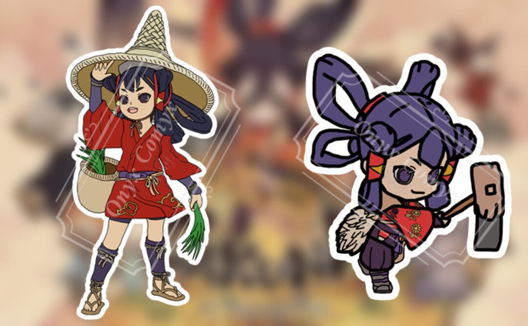 Sakuna of Rice and Ruin Holographic Sticker 2er-Pack - Etsy Österreich