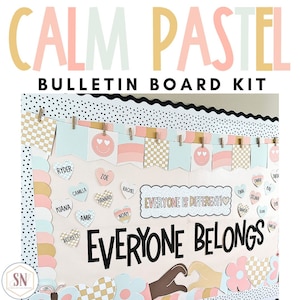 Calm Pastel Classroom Decor Bulletin Board Editable NEW - Etsy