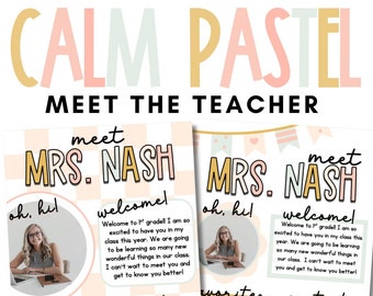 School Doodles Meet the Teacher Templates EDITABLE Calm Pastel ...