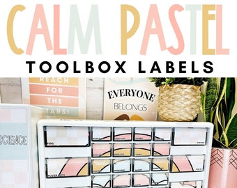 Teacher Toolbox Labels | Daisy Gingham Pastel Classroom Decor ...