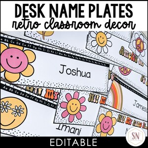 Retro Classroom Decor | Desk Name Plates - Etsy