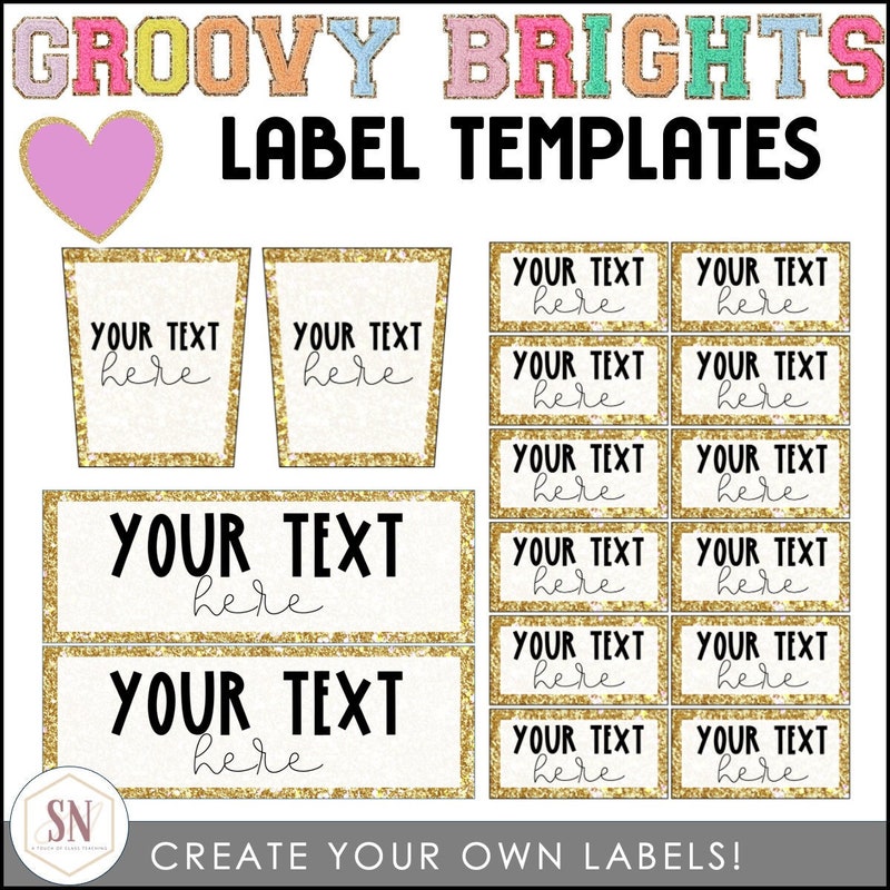 Glitter Labels - Etsy
