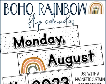 Boho Rainbow Flip Calendar - Etsy