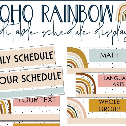 Boho Rainbow Classroom Door Display Editable Classroom - Etsy Australia