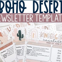 Boho Rainbow Meet the Teacher Newsletter Templates (canva Templates) - Etsy