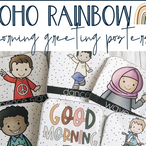 Boho Rainbow Morning Greeting Posters - Etsy