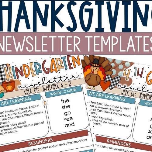 Fall Newsletter Templates - Etsy