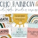 Boho Rainbow Binder Covers Helpful Forms & Calendar - Etsy