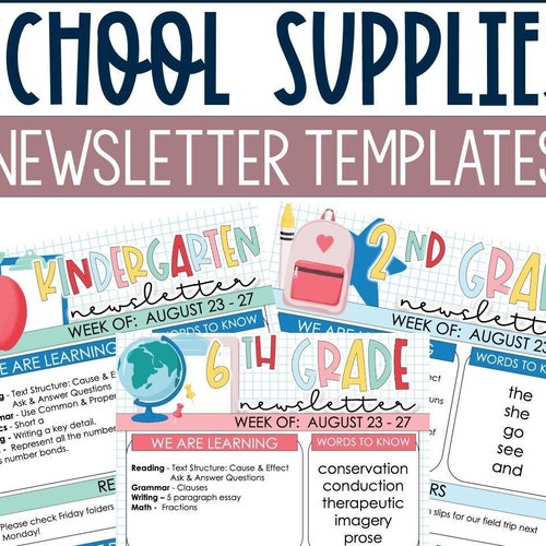 CLASSROOM NEWSLETTER Teacher Newsletter Back to School - Etsy