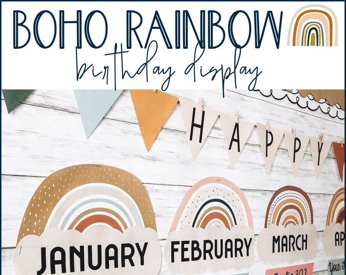Boho Rainbow Slides Templates - Etsy Canada
