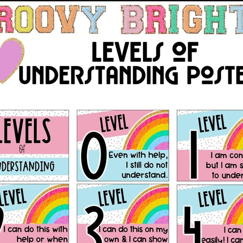 Groovy Classroom Decor Levels of Understanding Posters - Etsy