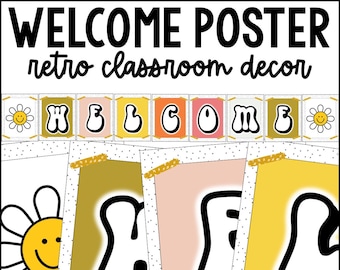 Retro Groovy Welcome to Our Classroom Posters | Retro Groovy Classroom ...