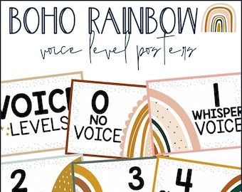 Boho Rainbow Voice Level Chart - Etsy