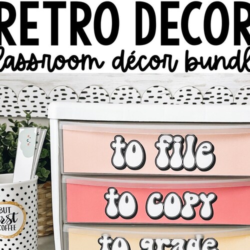 Retro Pastel Classroom Decor Bundle Editable - Etsy